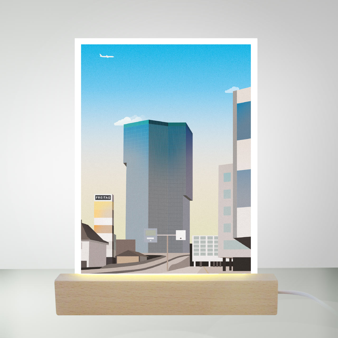 Led Light Zürich Postcard | Shop Unique Postcards Biel Bienne on Ykoons